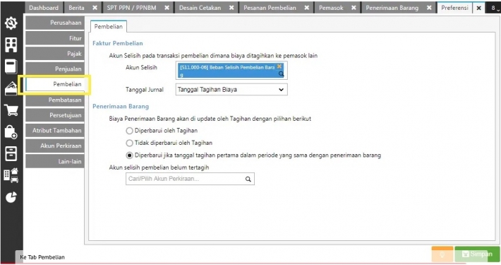Accurate Online Pesan Error Default Akun Selisih Pembelian Belum ...